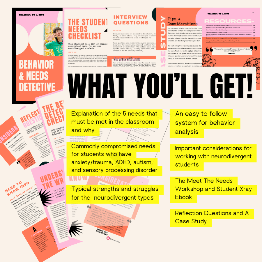 Behavior and Needs Detective – Teaching To A Riot